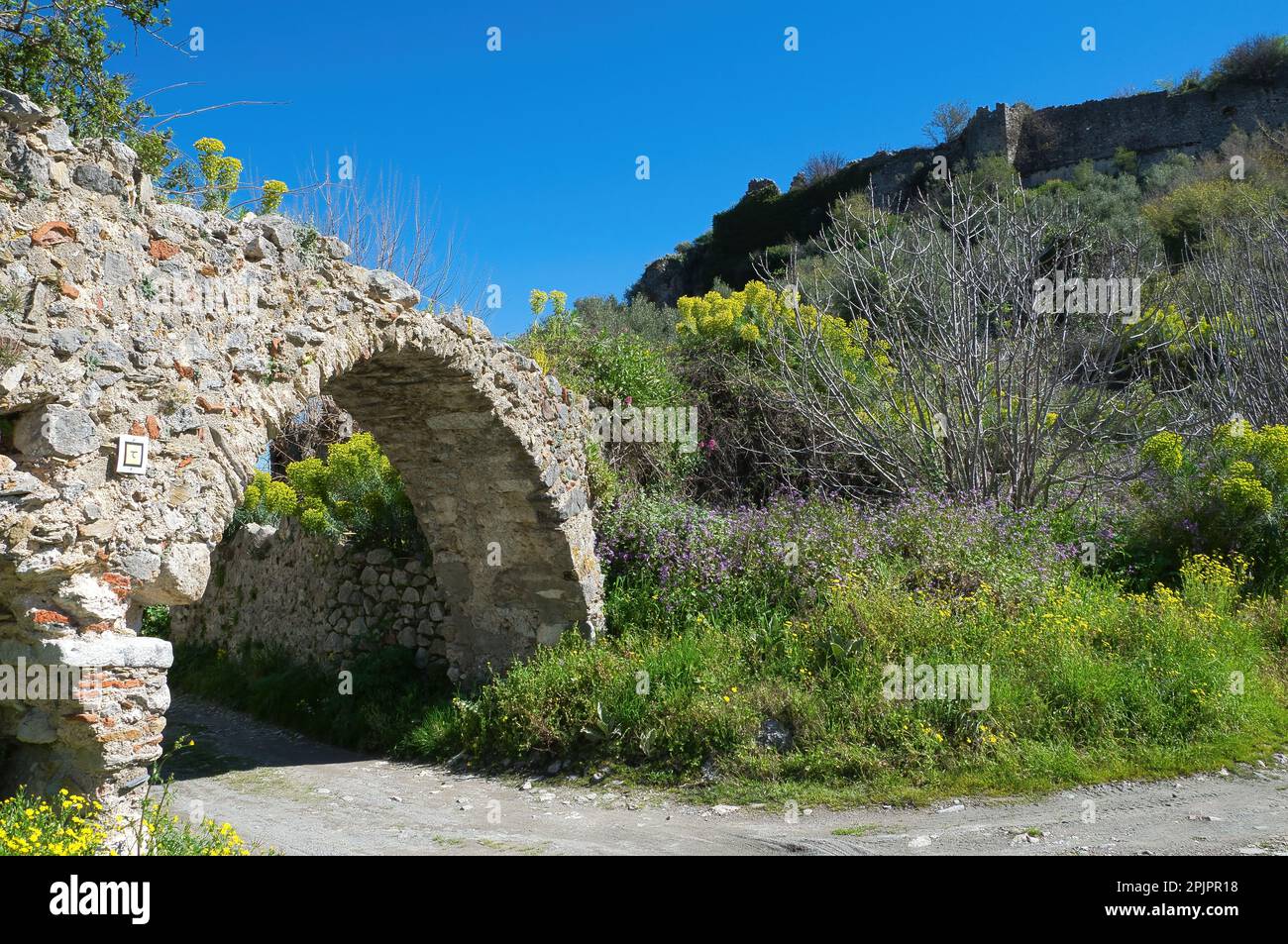 Castle of Mystras. Greece.Mystras was a Byzantine state in the ...