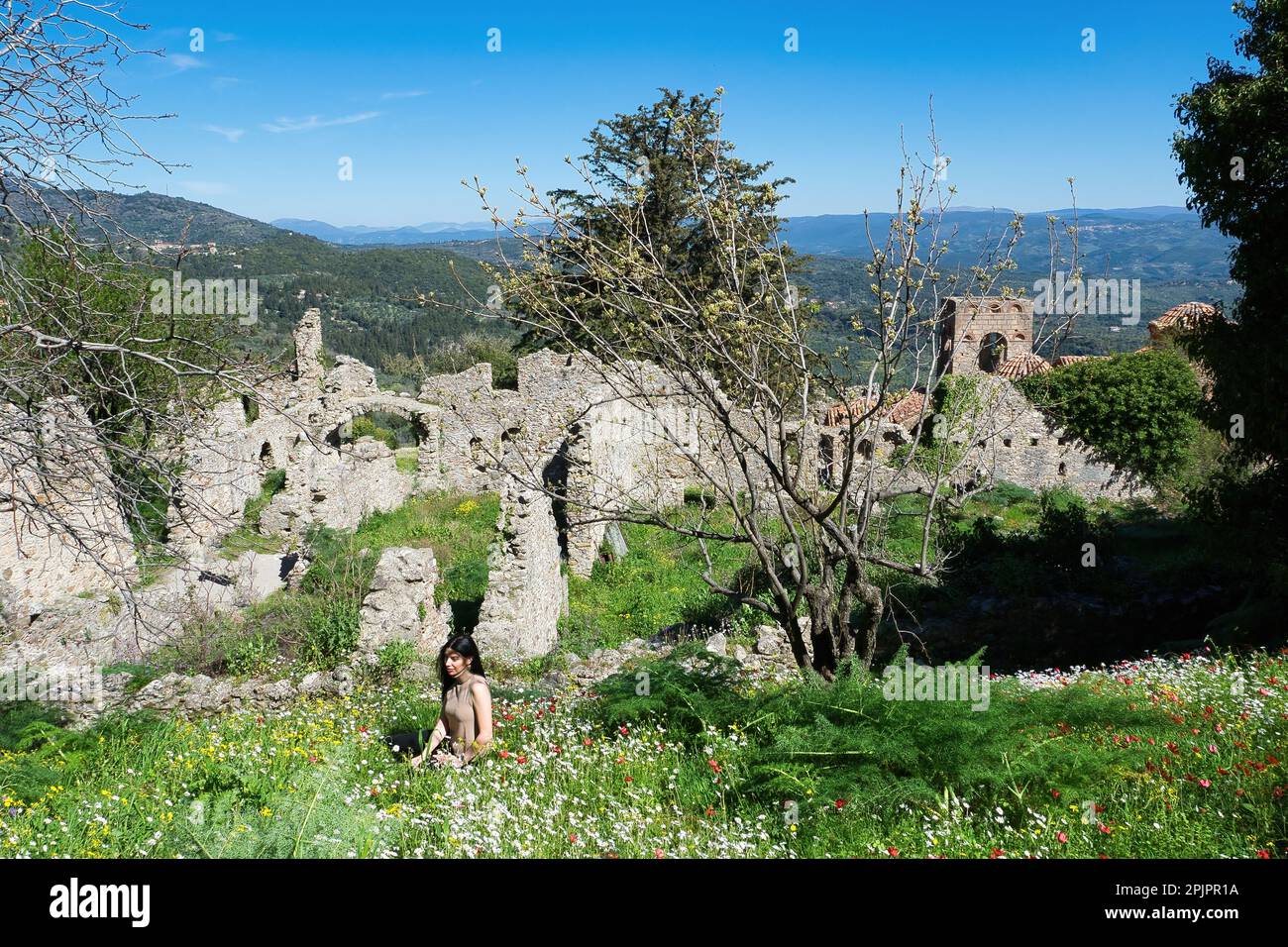 Castle of Mystras. Greece.Mystras was a Byzantine state in the ...