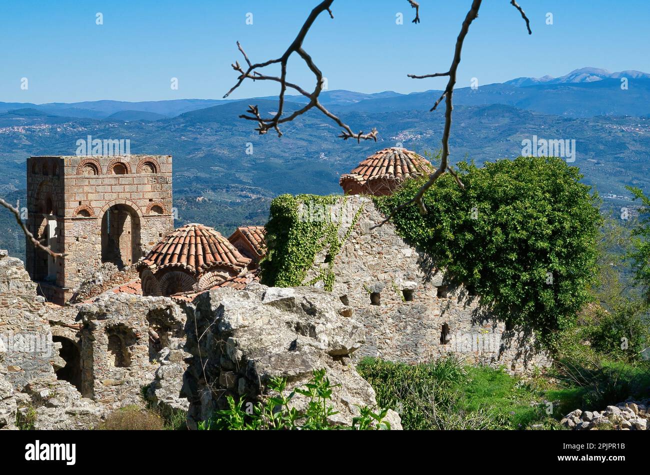 Castle of Mystras. Greece.Mystras was a Byzantine state in the ...
