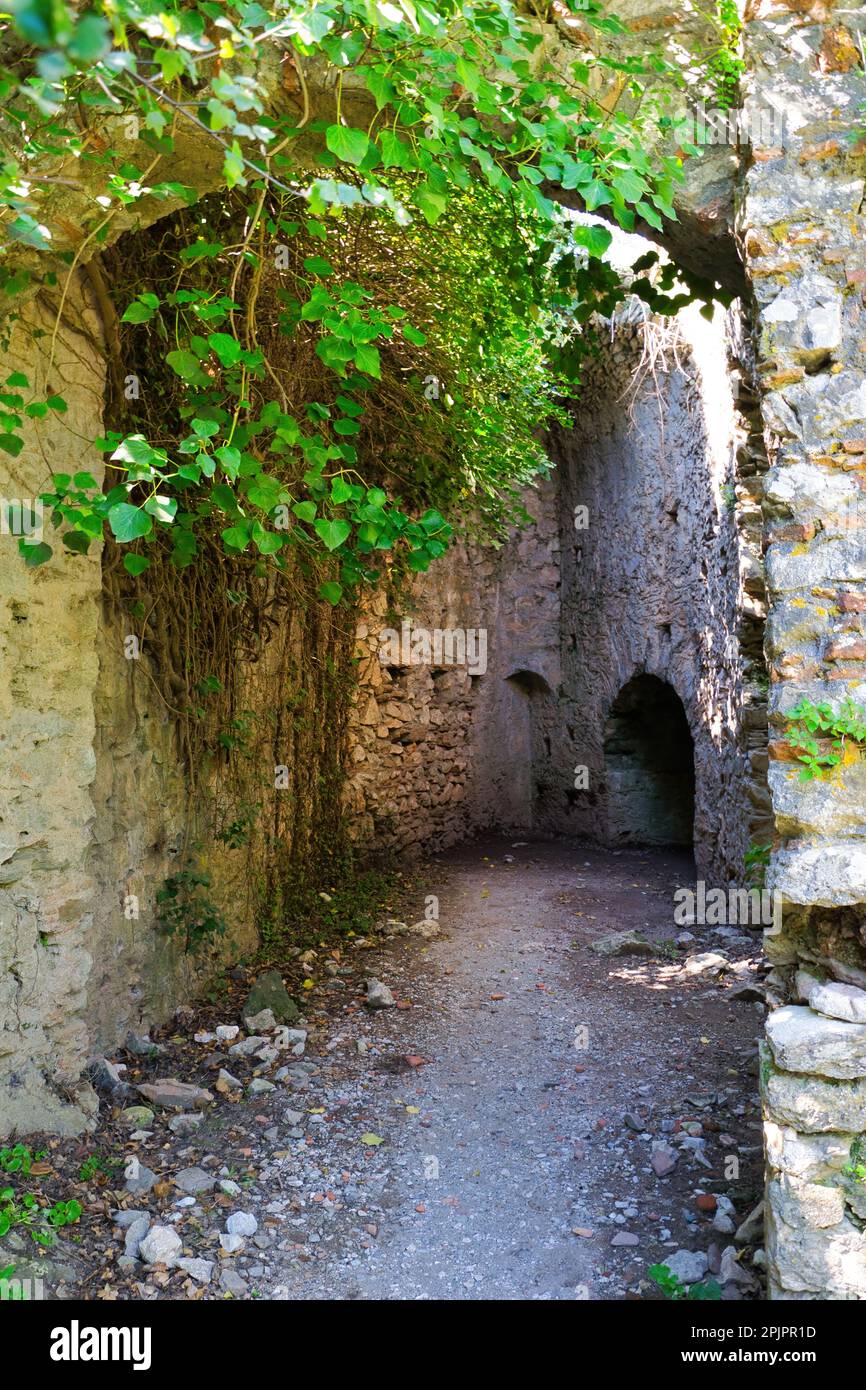 Castle of Mystras. Greece.Mystras was a Byzantine state in the ...