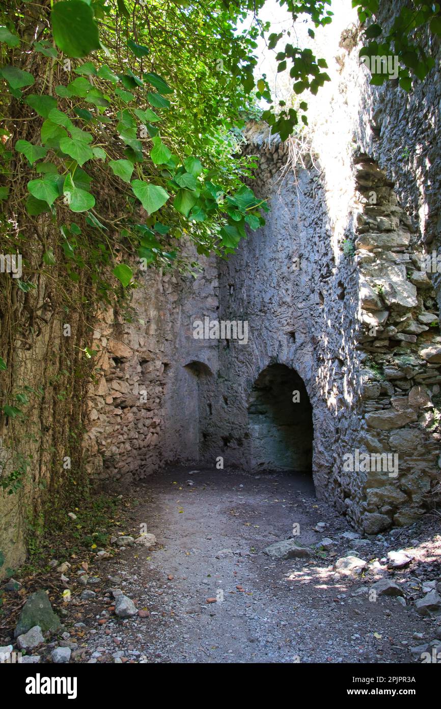 Castle of Mystras. Greece.Mystras was a Byzantine state in the ...