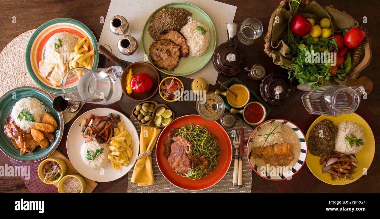 Peruvian food buffet table Assorted dishes gourmet cuisine Peru ...