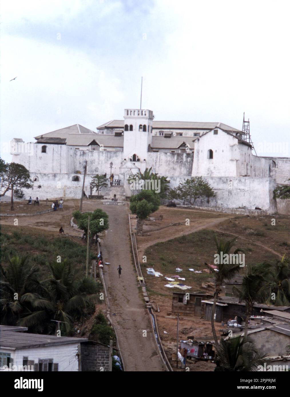 Cape Coast Castle in Cape Coast, Ghana in West Africa. Overlooking the ...