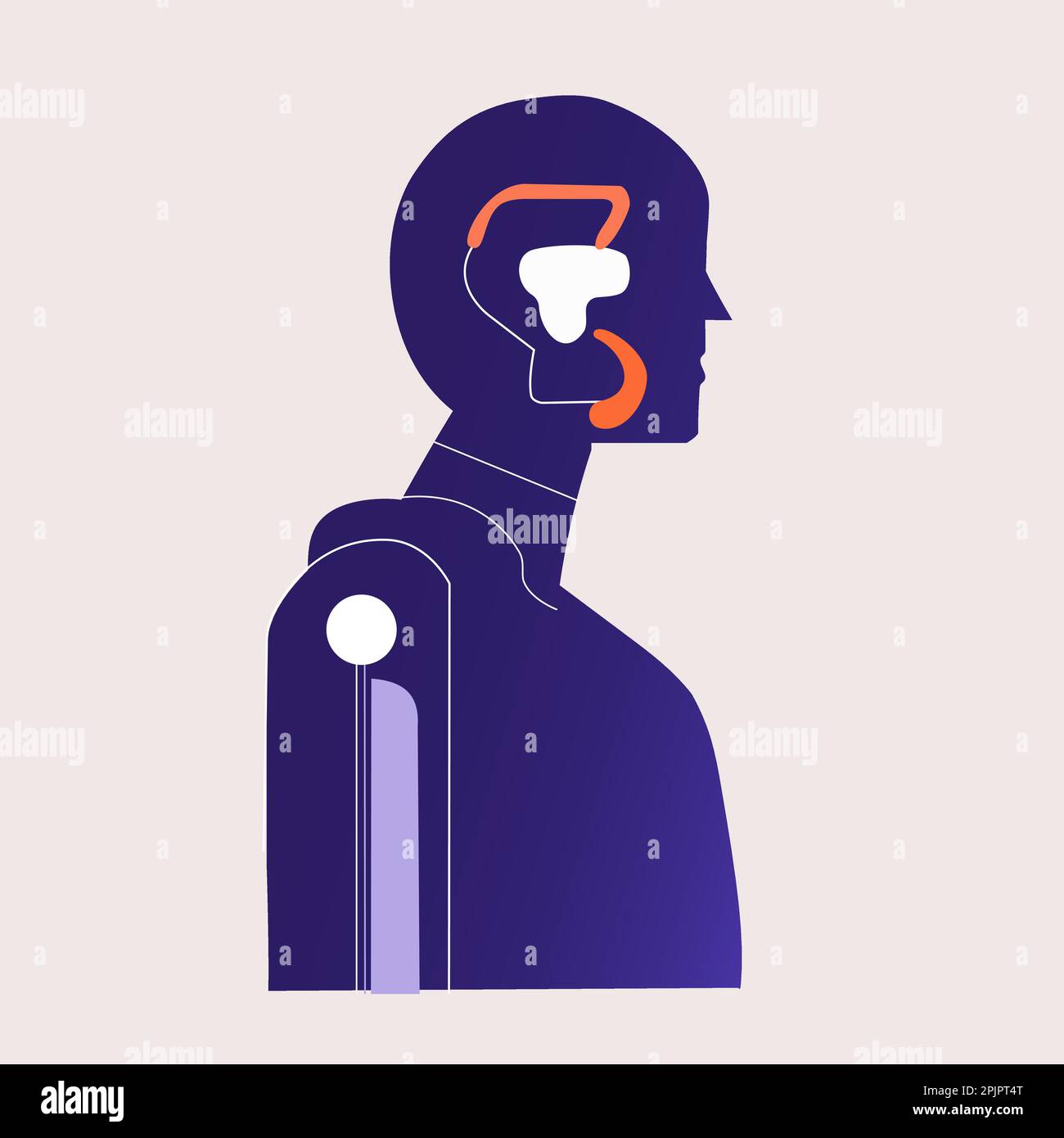 Vector illustration of a robot. artificial intelligence Chat bot human ...