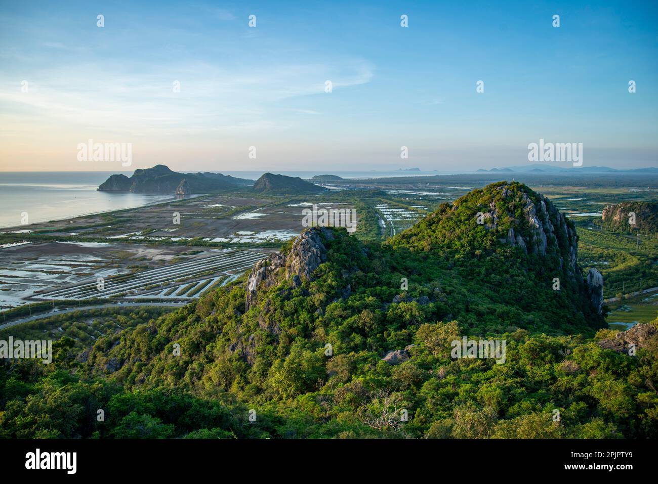 The Landscape and view from the Khao Daeng Viewpoint at the Village of ...