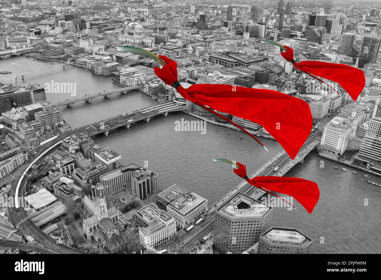 Superfork fly past over London Stock Photo - Alamy