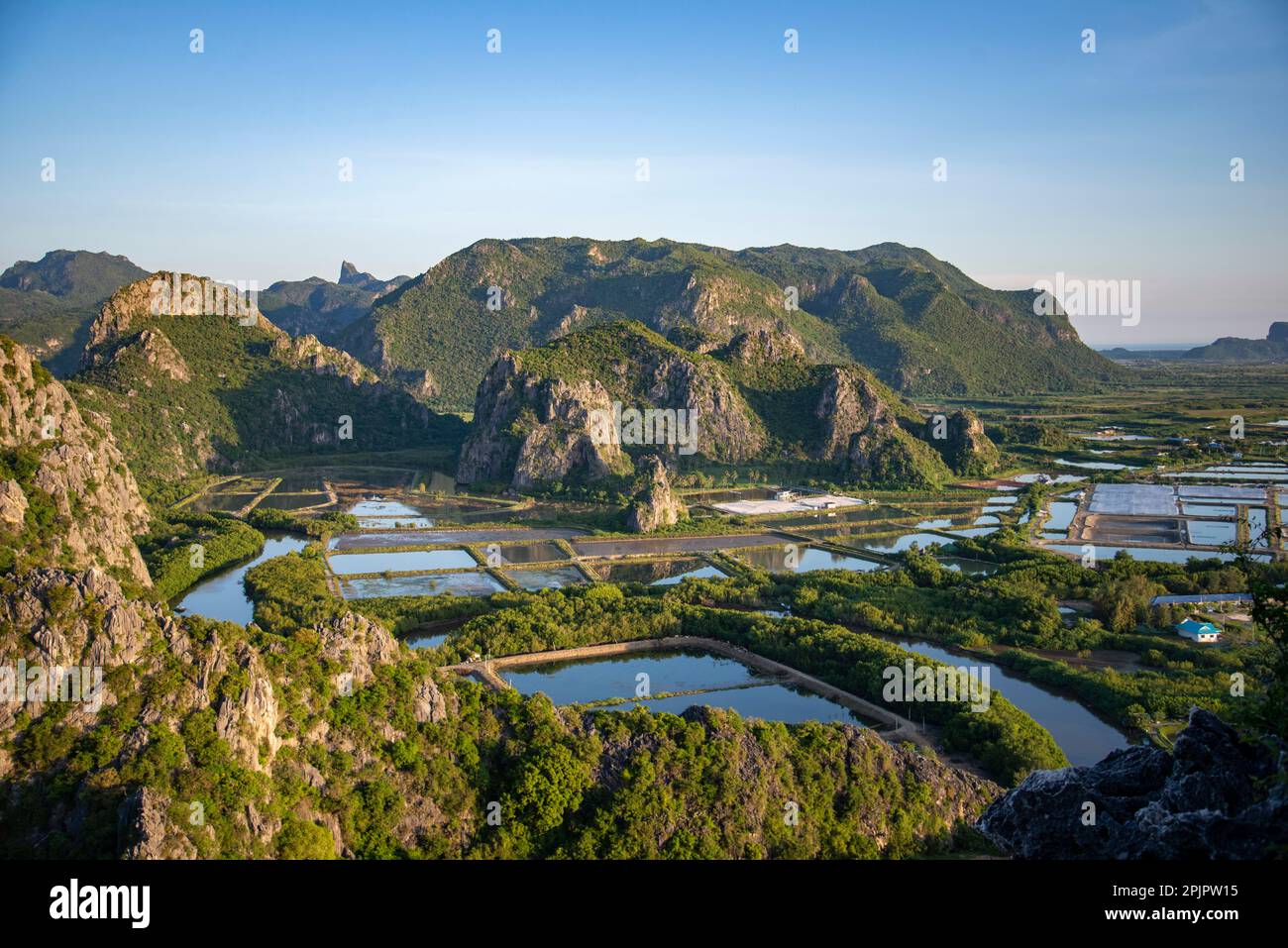 The Landscape and view from the Khao Daeng Viewpoint at the Village of ...