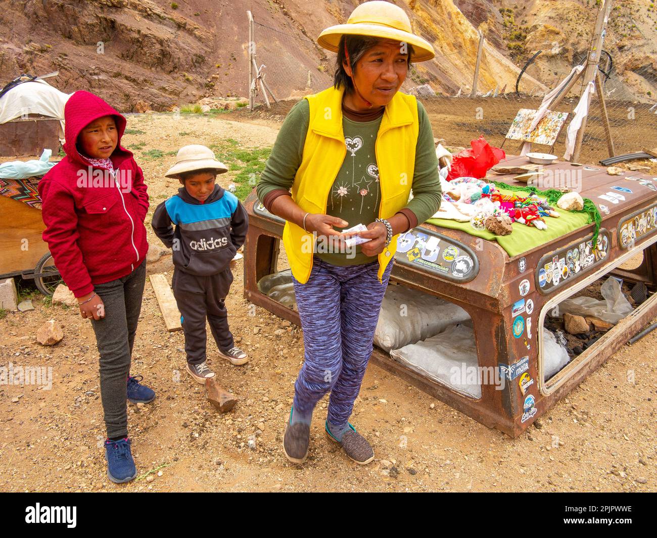 Inabitants of the Andes Mountains, 4000 meters ASL, Salta Province ...