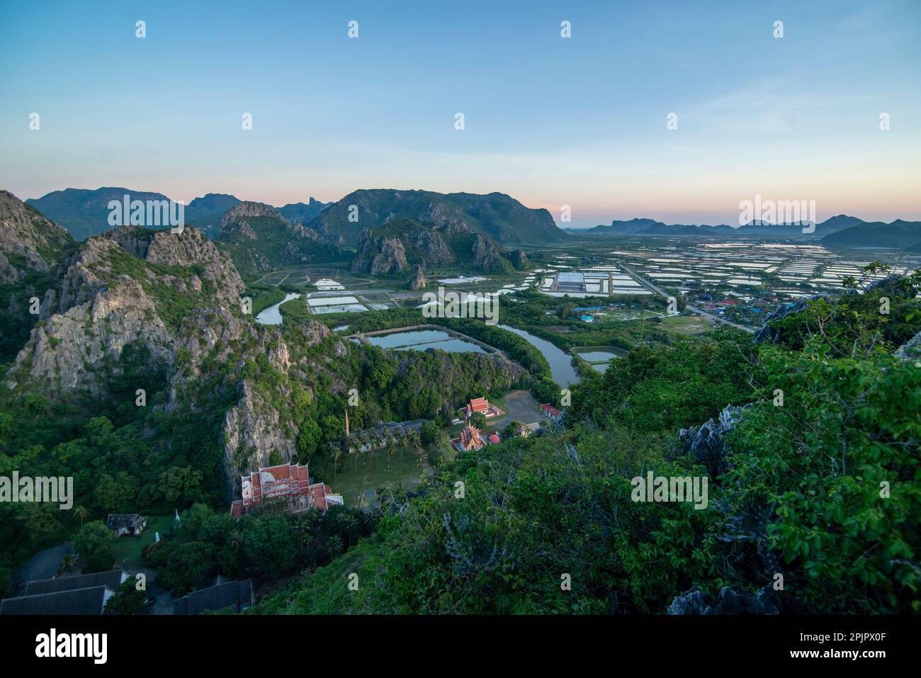 The Landscape and view from the Khao Daeng Viewpoint at the Village of ...
