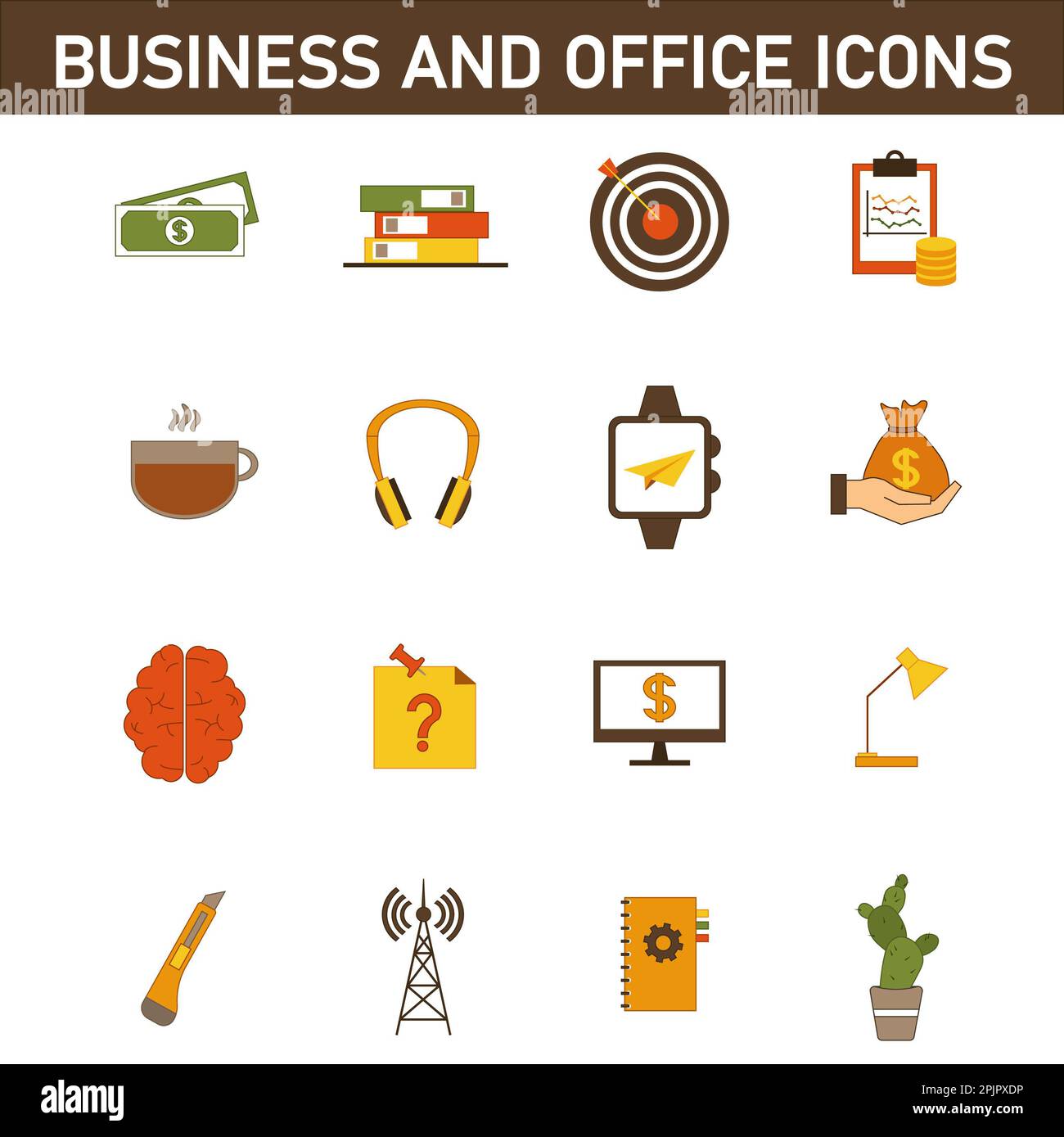 Collection of multi-colored flat icons on the topic: business and ... Collection of multi-colored flat icons on the topic: business and ...