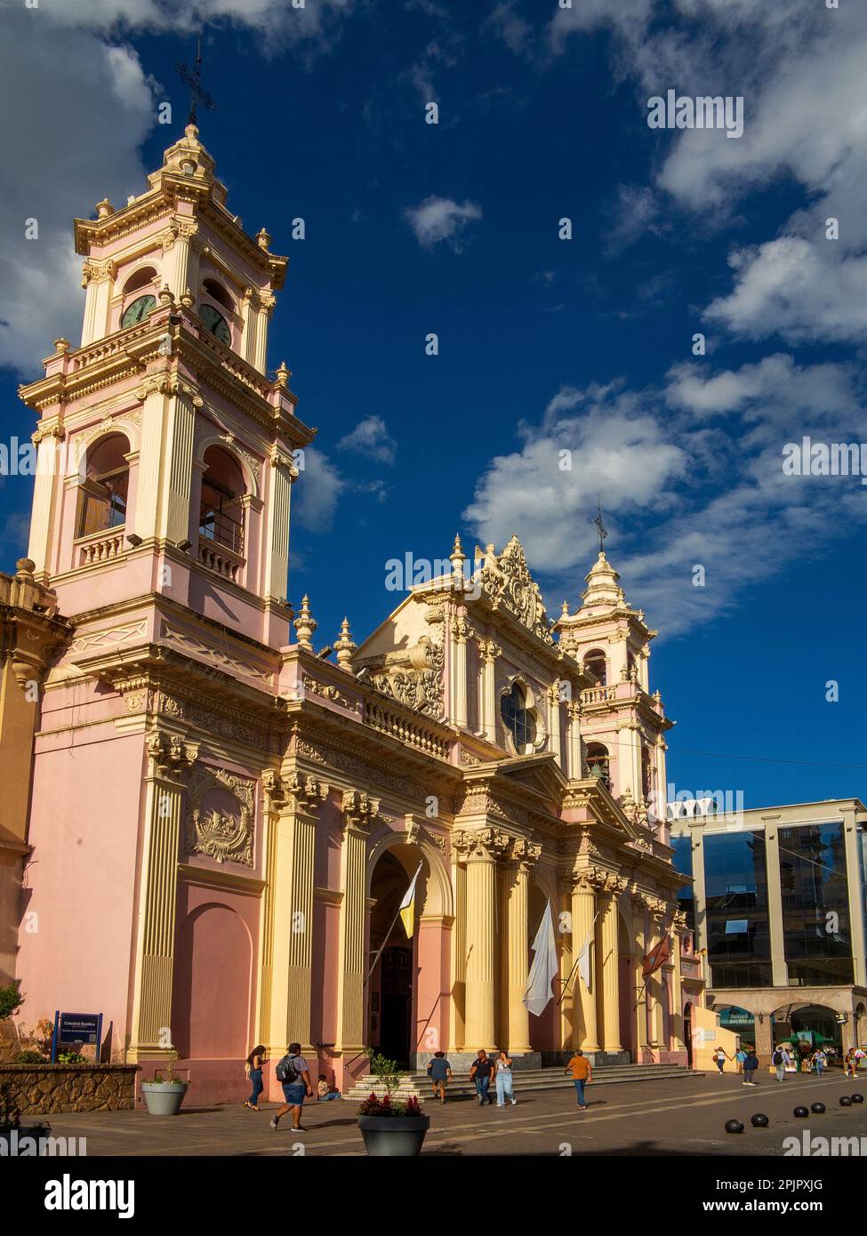 The Salta Basilica Cathedral on the city centre, Salta, Argentina Stock ...