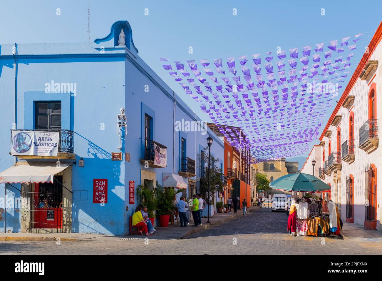 Mexico, Pedestrian street, Oaxaca de Juarez historical centre, Oaxaca ...