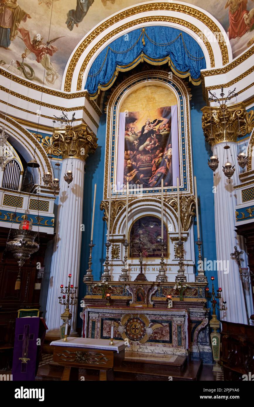 Mosta, Malta. 23rd Mar, 2023. The Mosta Rotunda is the Sanctuary Basilica of the Assumption of ...
