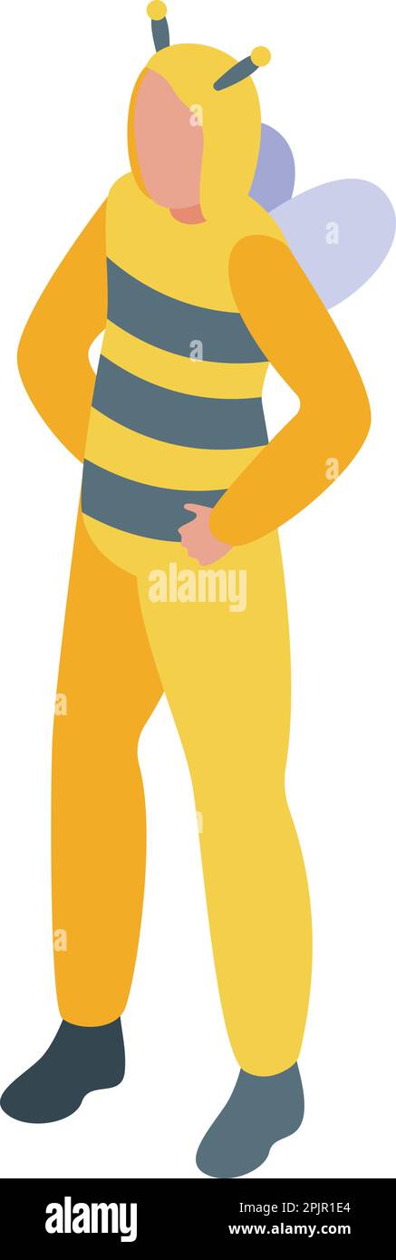 Bee halloween animal costume icon isometric vector. Cute party. Child ...