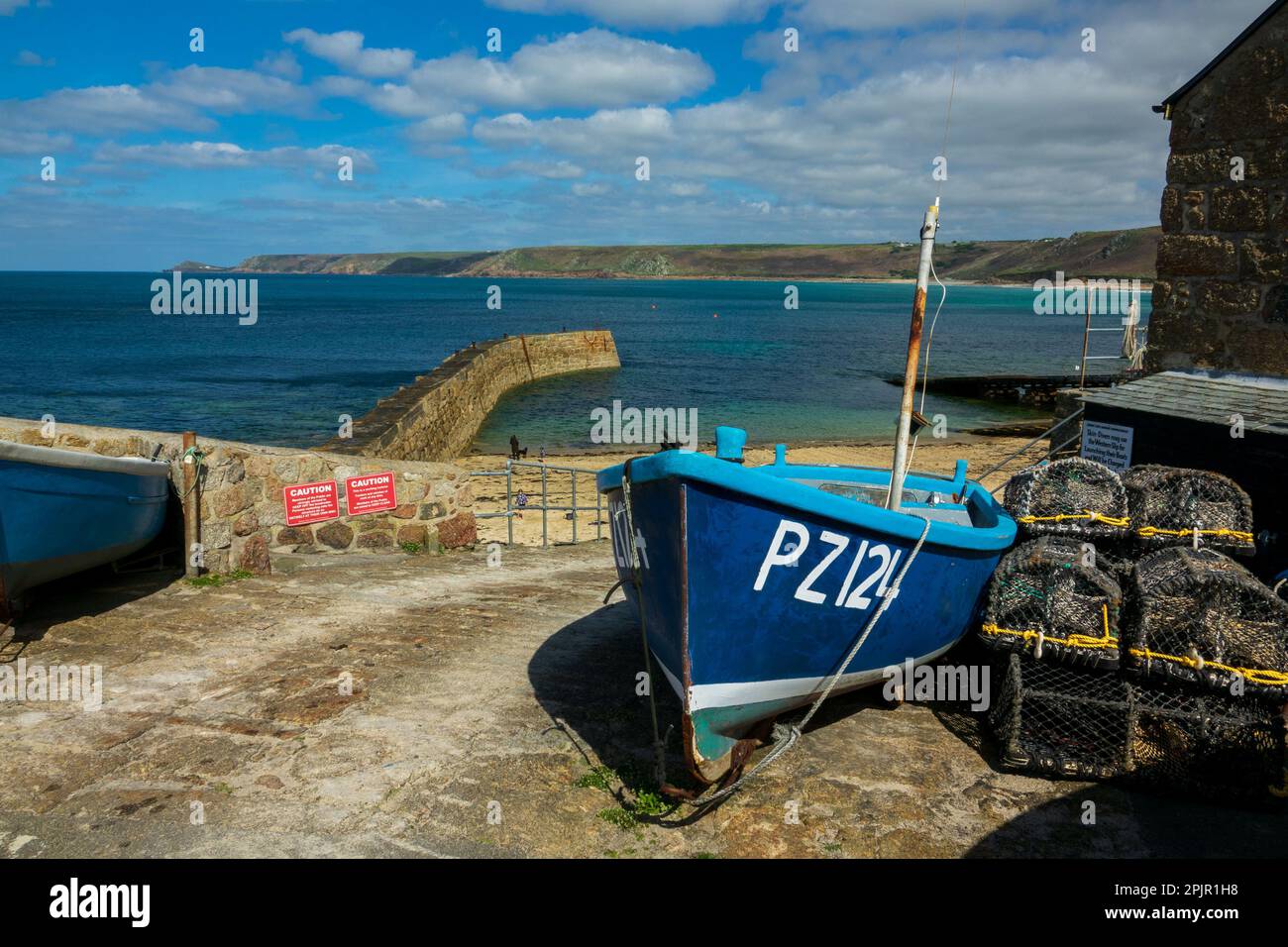 Sennen Cove, small fishing boat, slipway Stock Photo - Alamy