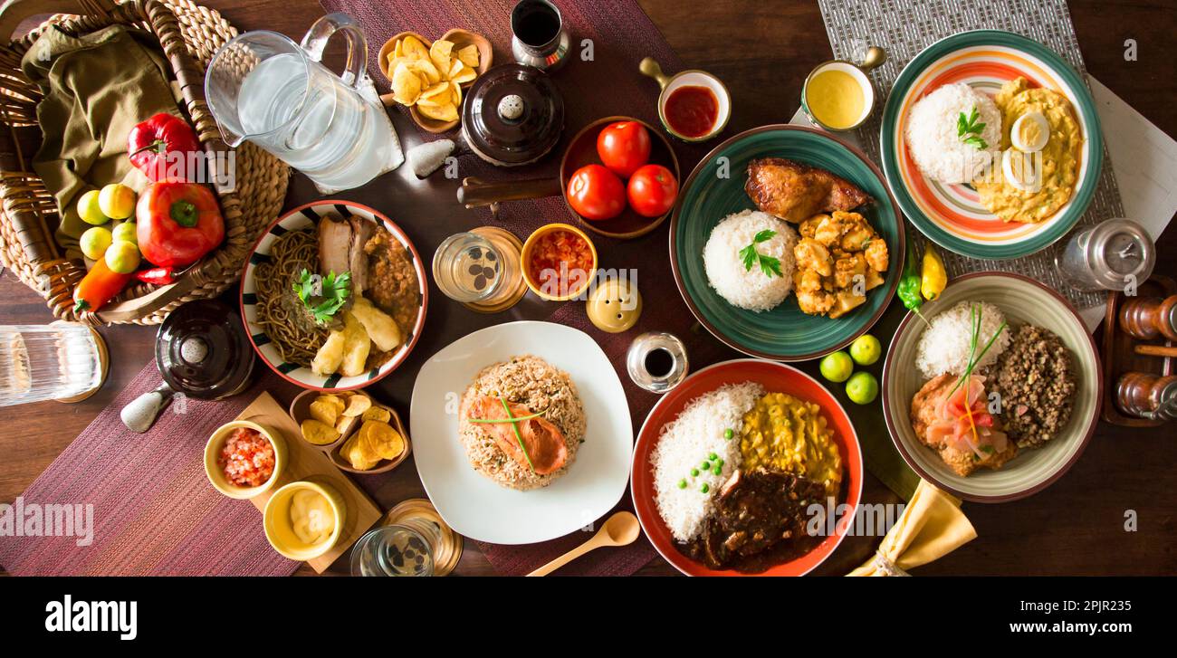 Peruvian food buffet table Assorted dishes gourmet cuisine Peru ...