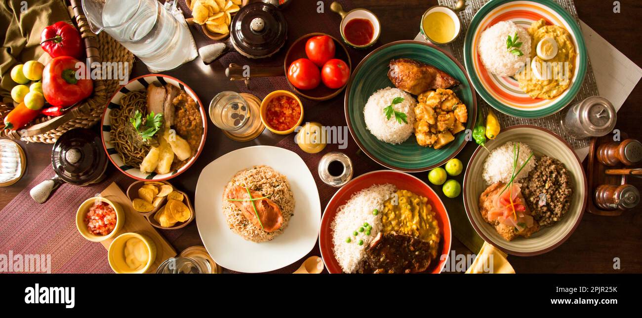 Peruvian food buffet table Assorted dishes gourmet cuisine Peru ...
