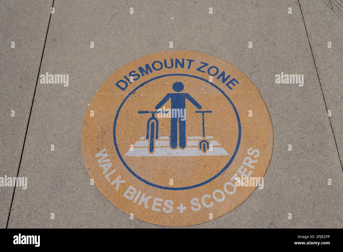 Santa Monica, California, USA. 25th Mar, 2023. A dismount bike zone ...