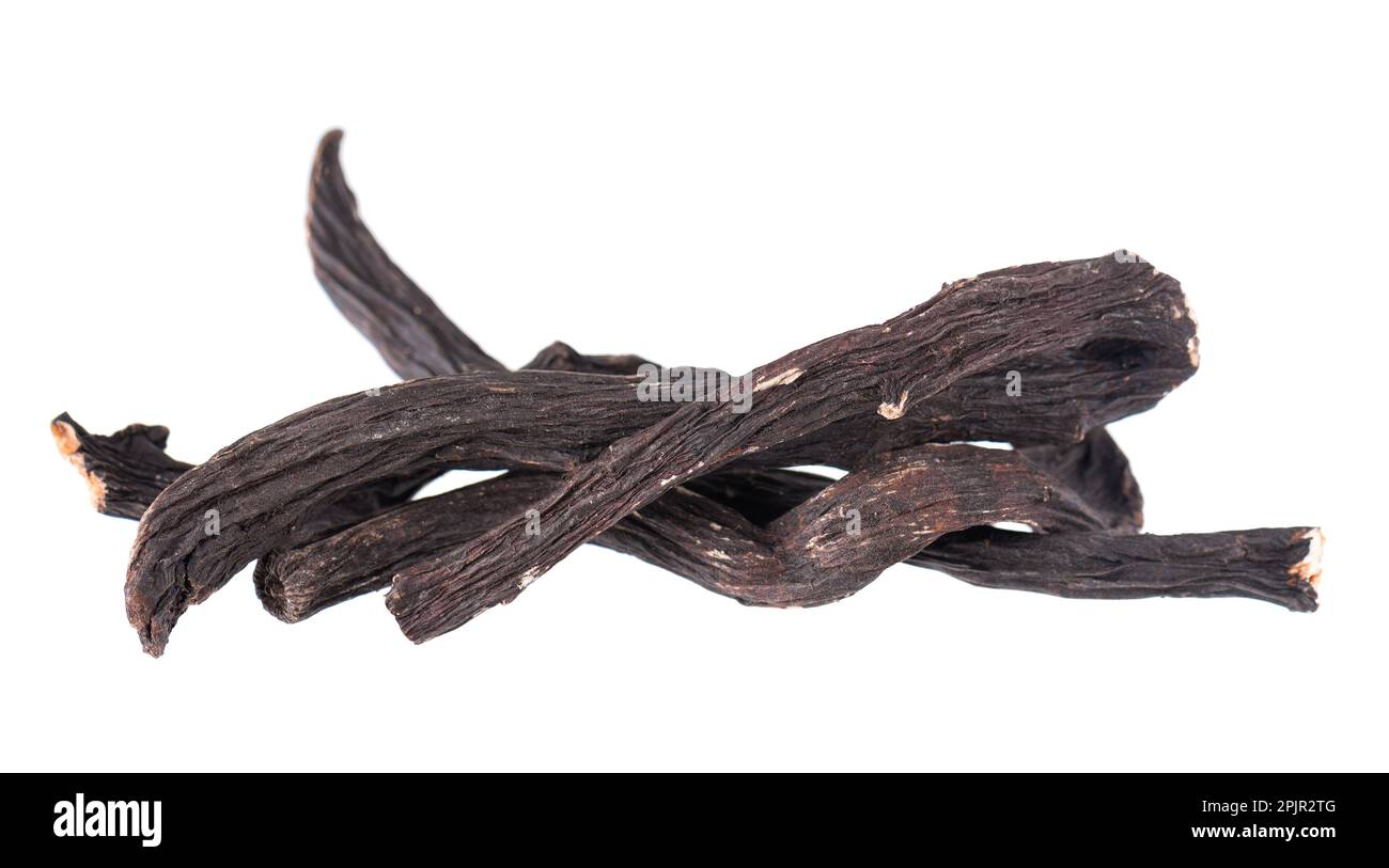 Common comfrey root isolated on white background. Dry roots of ...