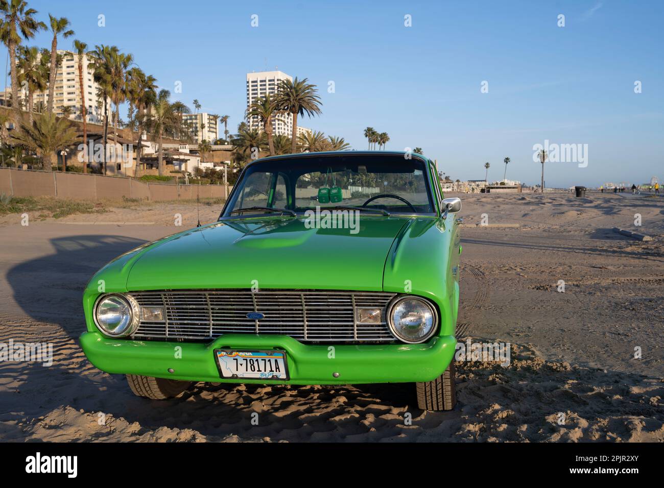 Santa Monica, California, USA. 25th Mar, 2023. A vintage green Ford ...