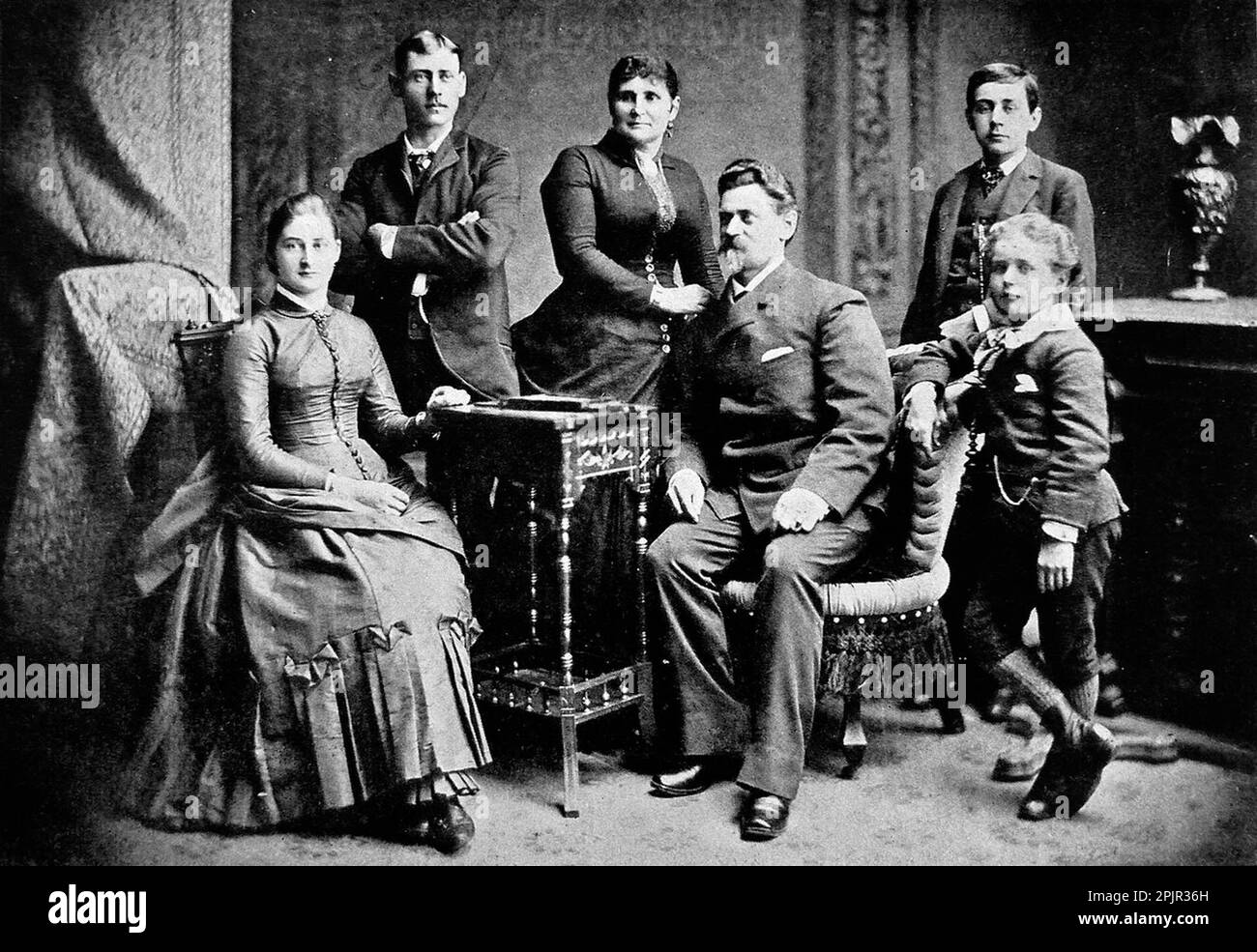 George Brosius and his family, 1888. Front row, from left to right: Mrs ...