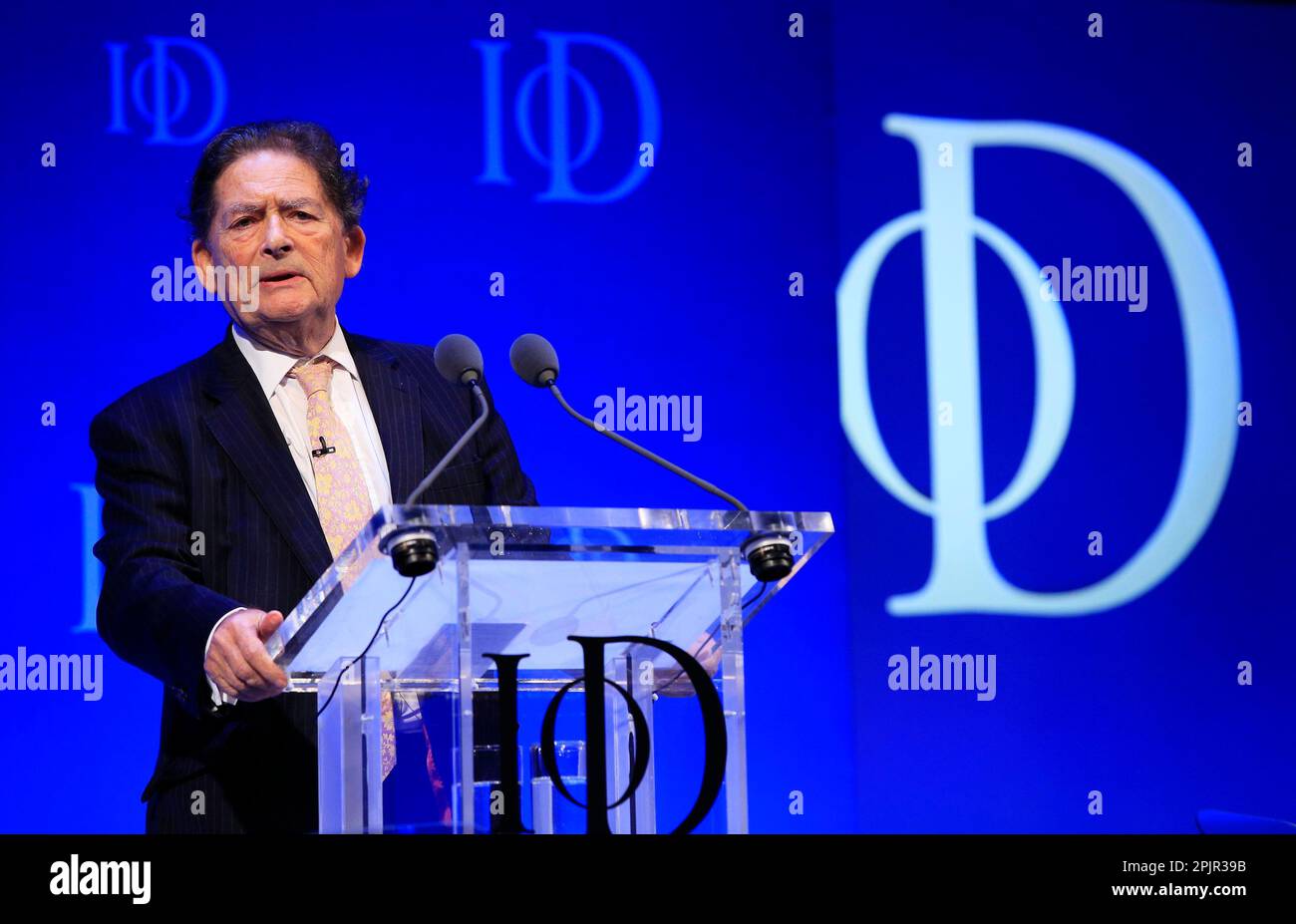 File photo dated 06/10/15 of Nigel Lawson speaking at the Institute of ...