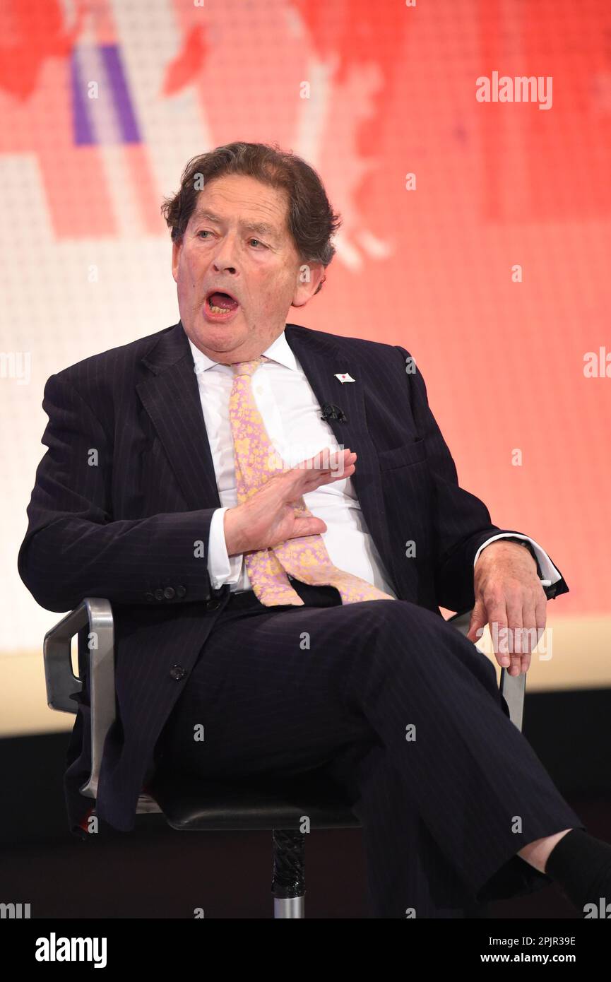 File photo dated 22/06/16 of Nigel Lawson during the Channel 4 EU ...
