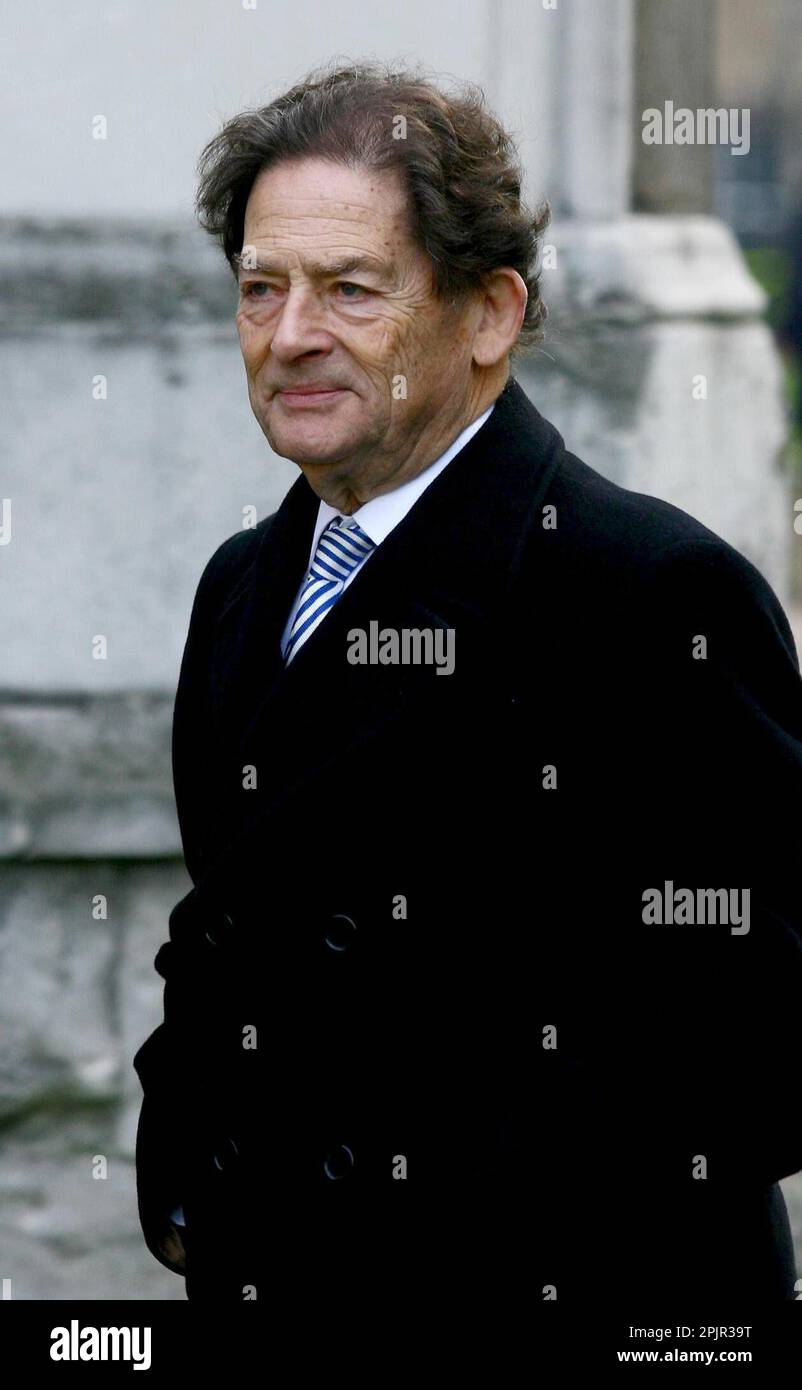 File photo dated 19/02/08 of Baron Nigel Lawson arrives at St. Margaret ...