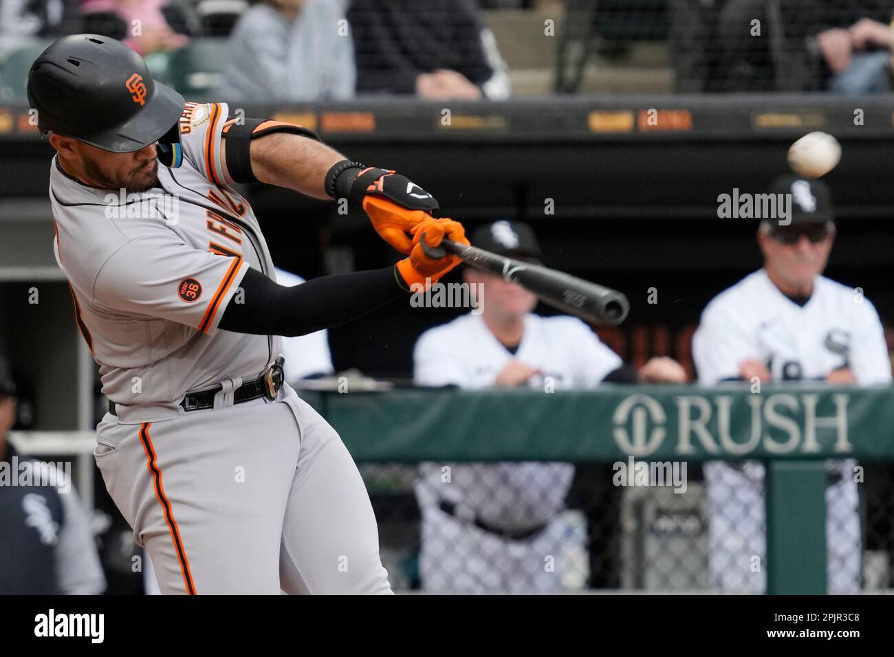 San Francisco Giants' David Villar hits a solo home run during the ...