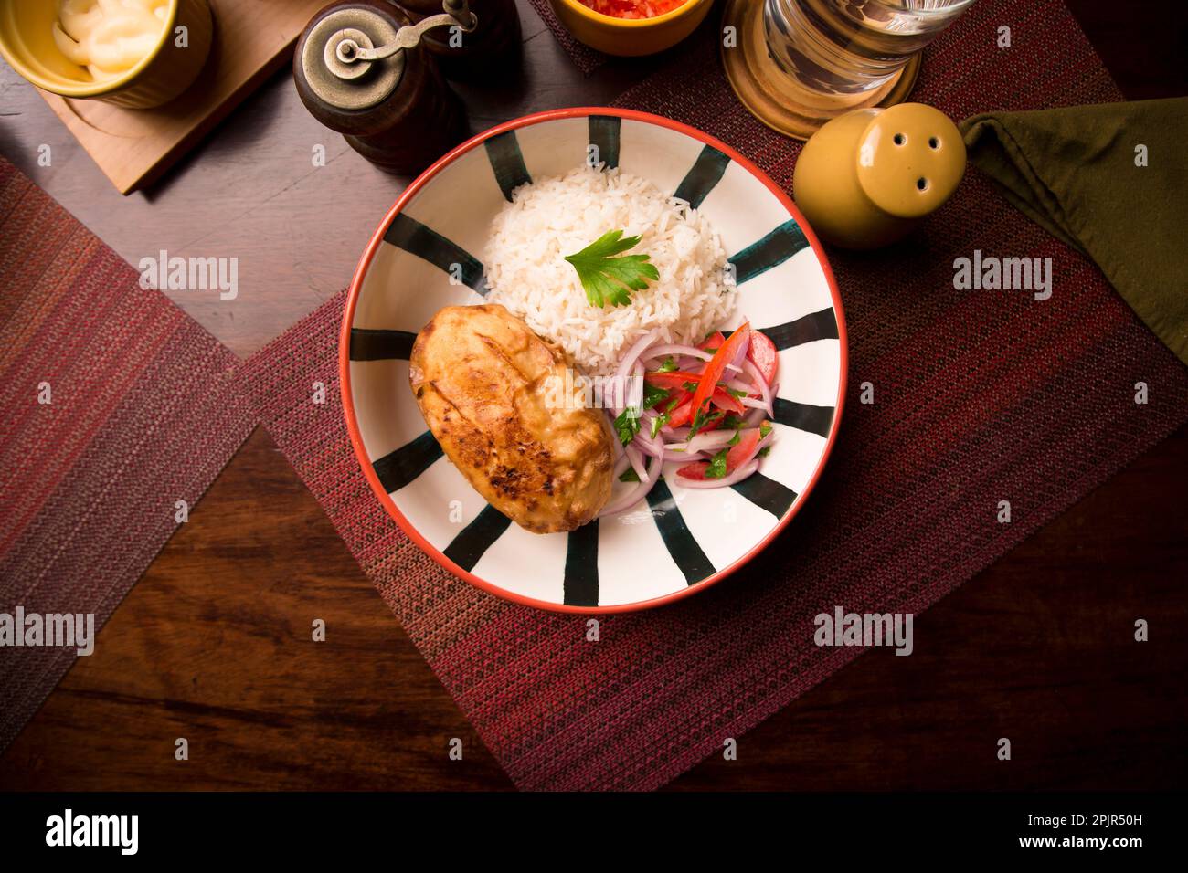 Papa rellena Peruvian food buffet table Assorted dishes gourmet cuisine ...