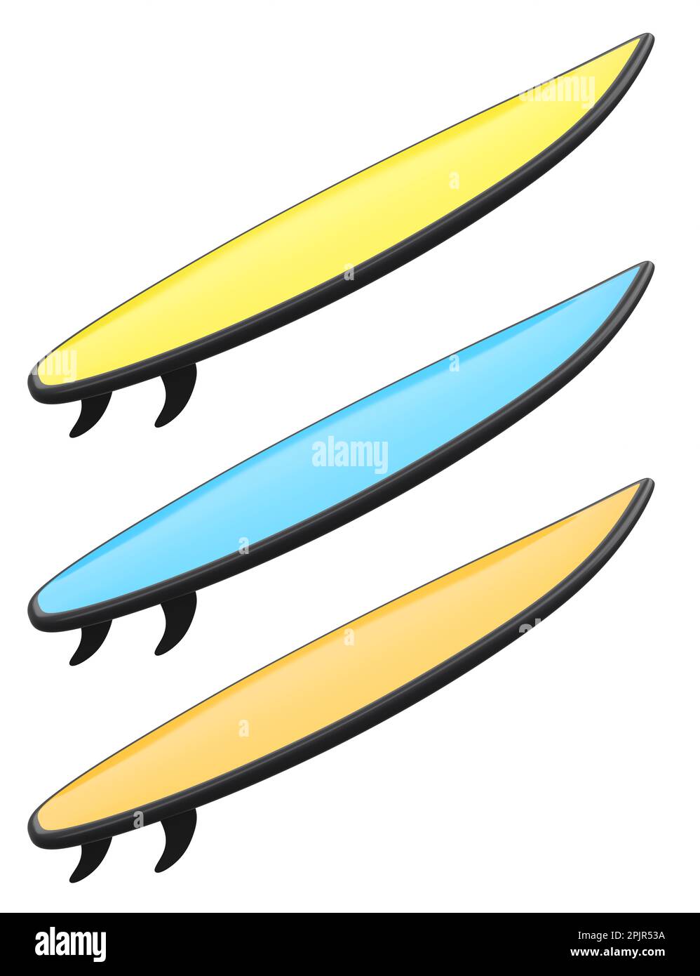 Set of surfboard for summer surfing on a surf board at the beach on ...