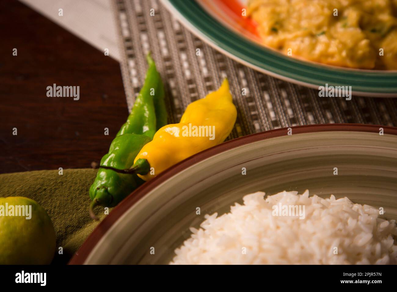 Aji limo Peruvian food buffet table Assorted dishes gourmet cuisine ...