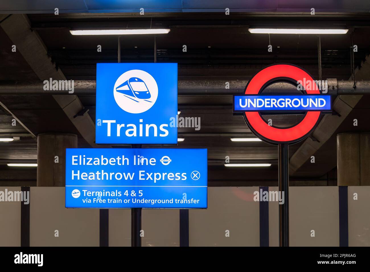 HEATHROW, LONDON, UK, 9TH MARCH 2023: London Underground roundel and ...