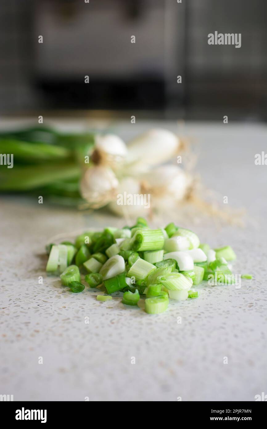 Green onion chopped hi-res stock photography and images - Alamy