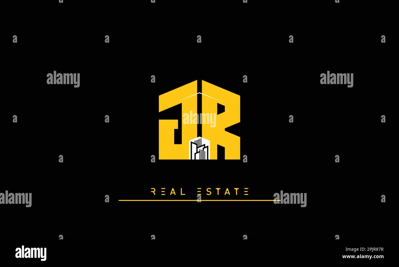 Jr real estate initials logo hi-res stock photography and images - Alamy