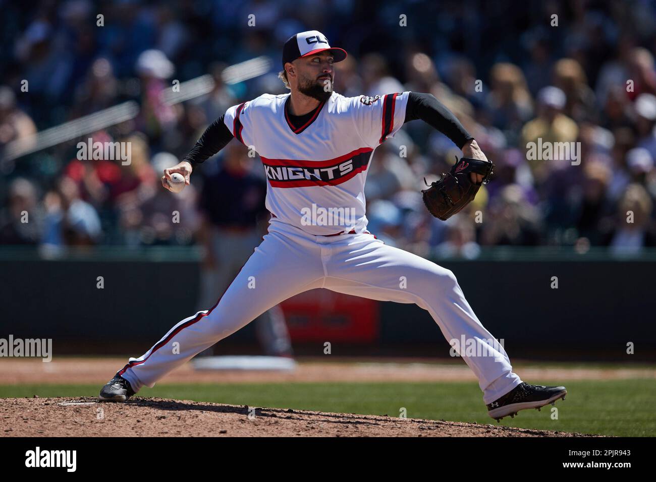 Charlotte Knights relief pitcher Nick Padilla (24) in action against ...