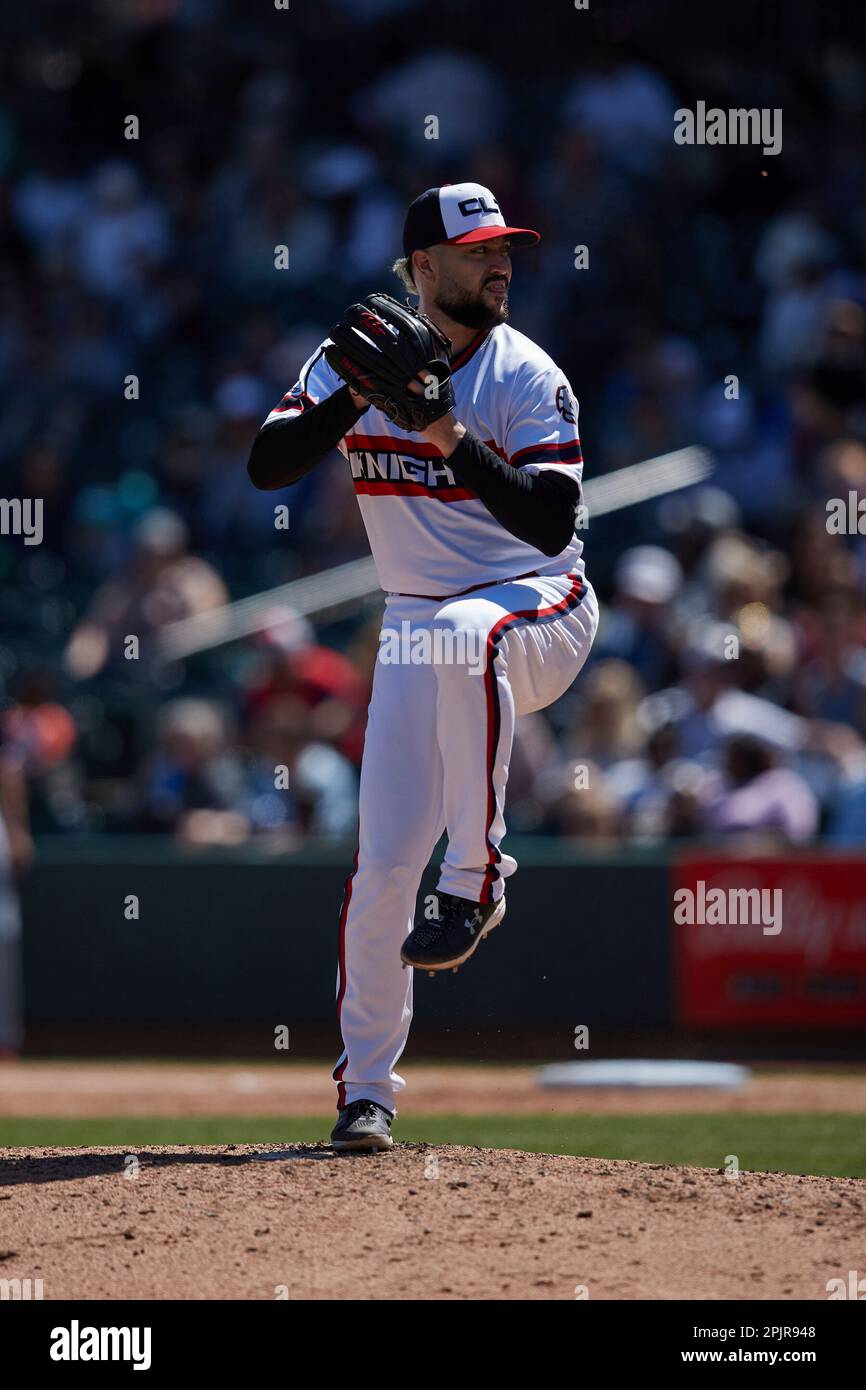 Charlotte Knights relief pitcher Nick Padilla (24) in action against the Memphis Redbirds at ...