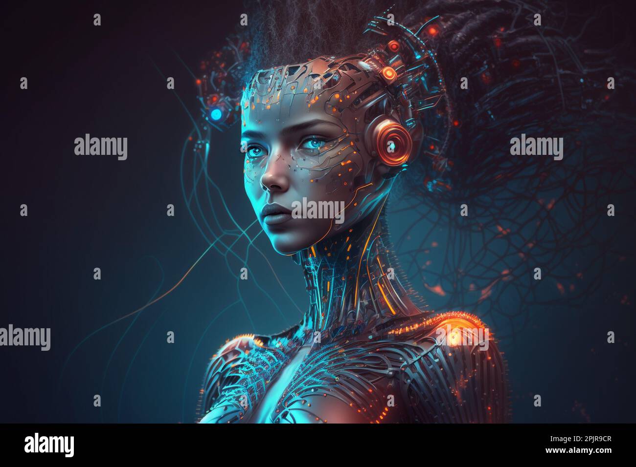 Neon head and brain hi-res stock photography and images - Alamy