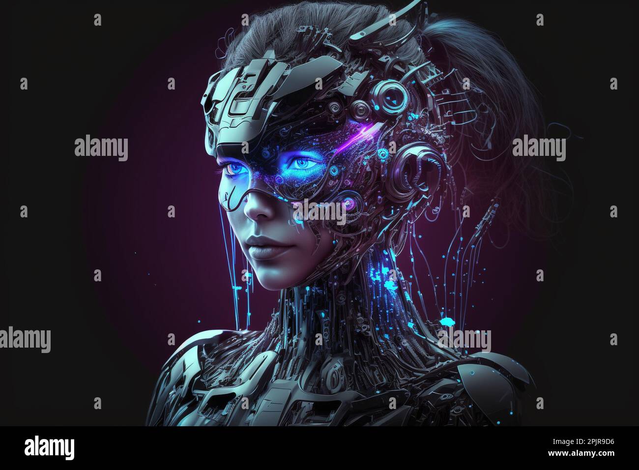 Neon head and brain hi-res stock photography and images - Alamy