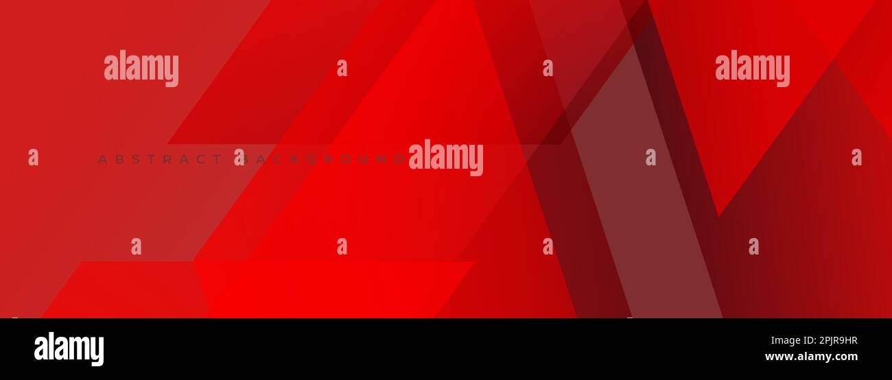 Abstract modern red banner. Wide red background with geometric abstract ...