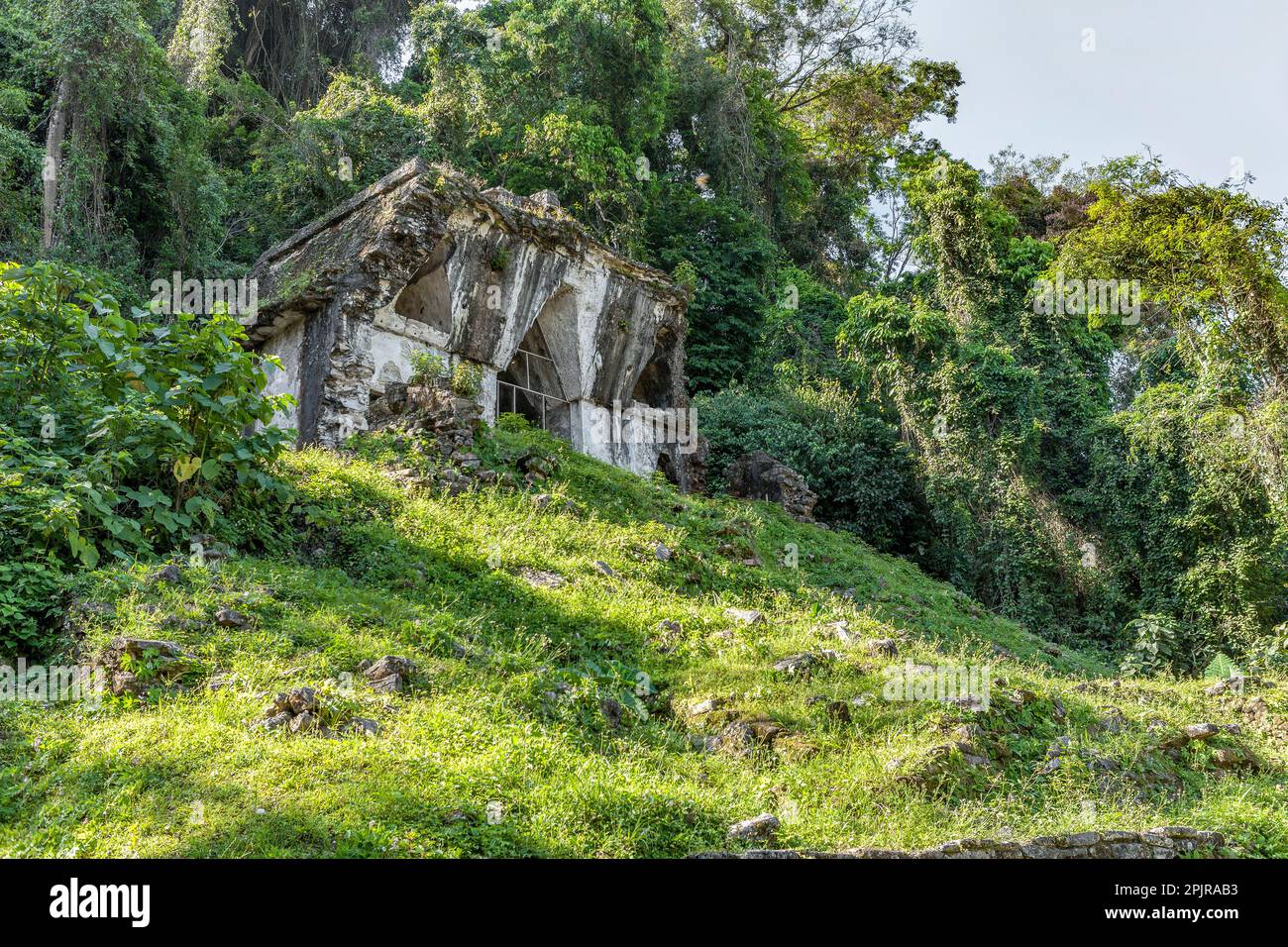 The ancient Mayan Temple of the Foliated Cross, Palenque, Chiapas ...