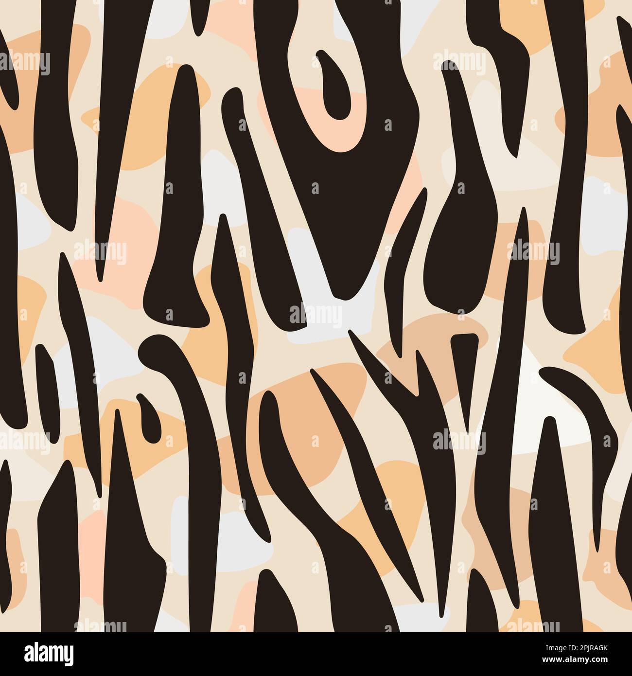 Tiger print, vector seamless pattern in beige and brown colors Stock ...