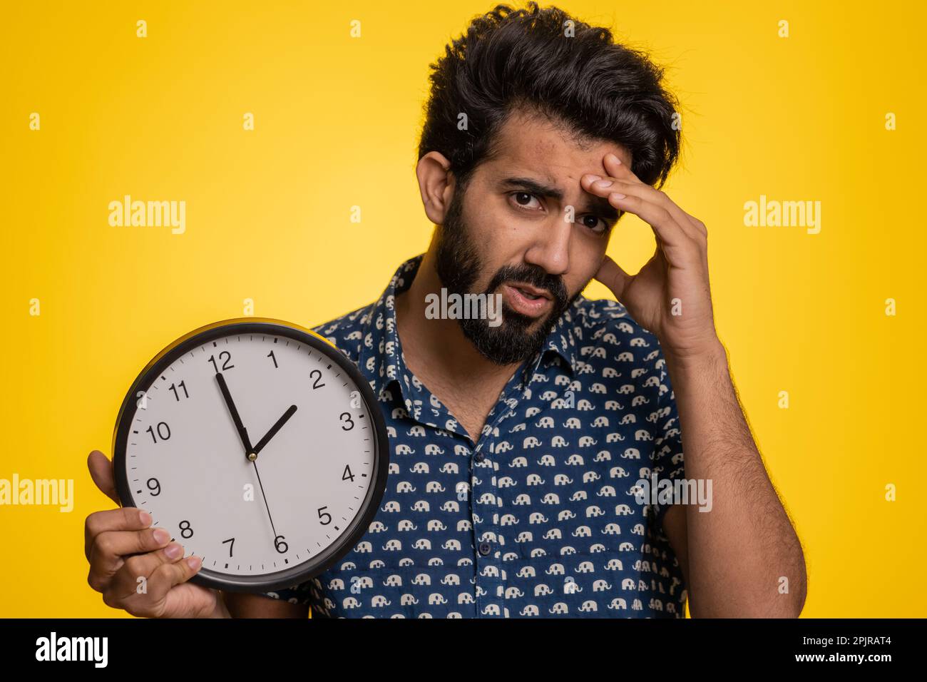 Anxious hispanic man checking time hi-res stock photography and images ...