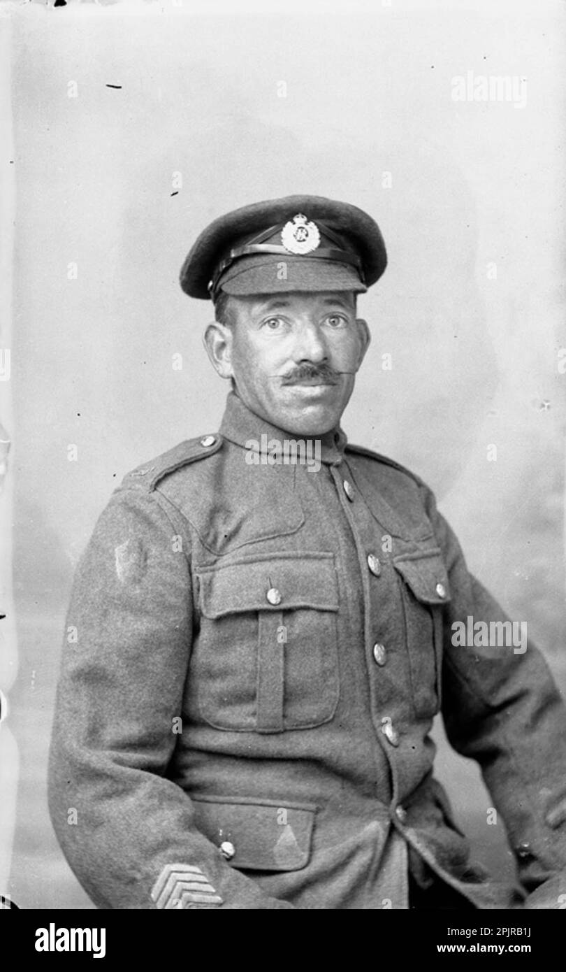 Royal Engineer with overseas service chevrons Stock Photo - Alamy