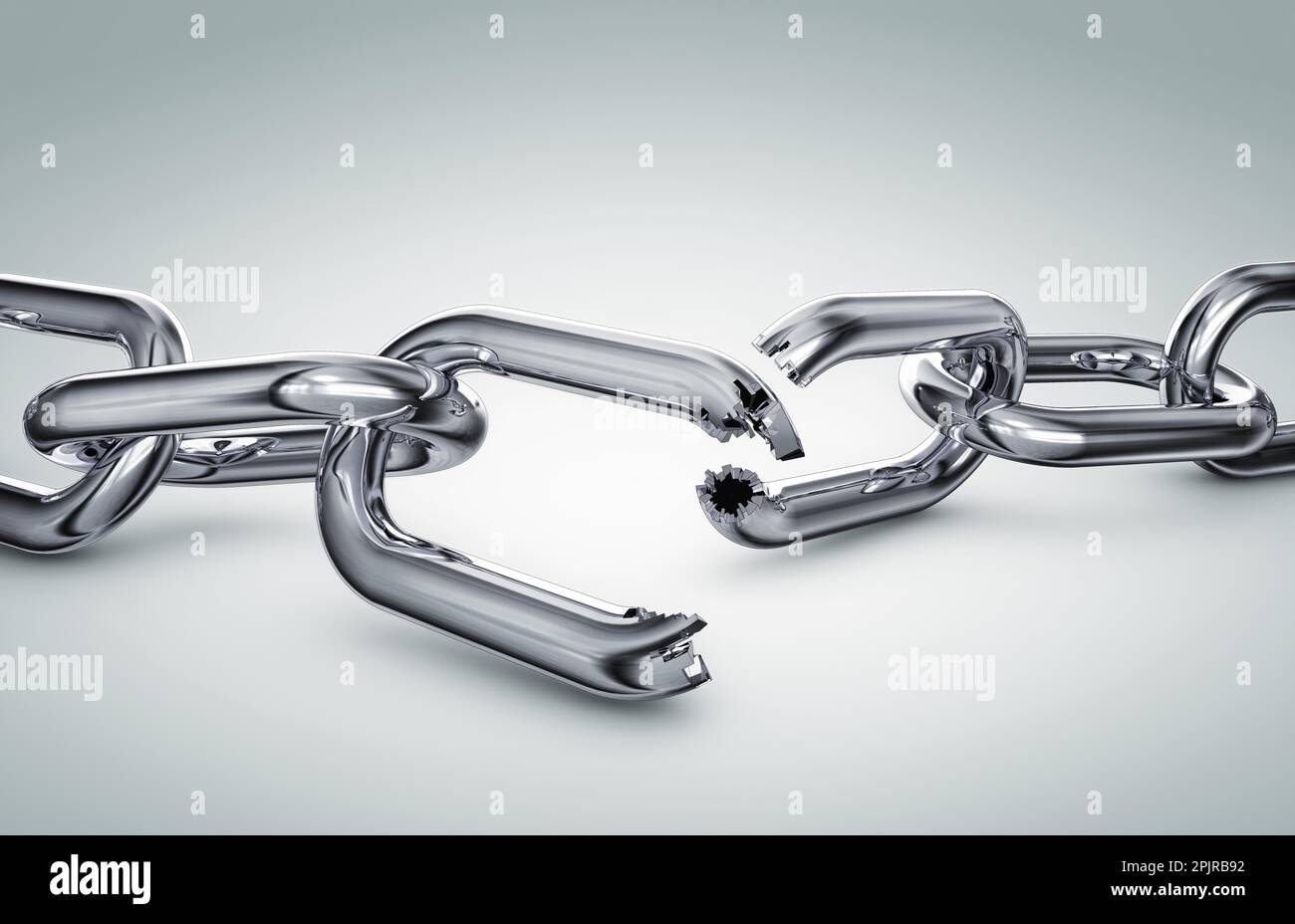 3d rendering of a broken chain Stock Photo - Alamy