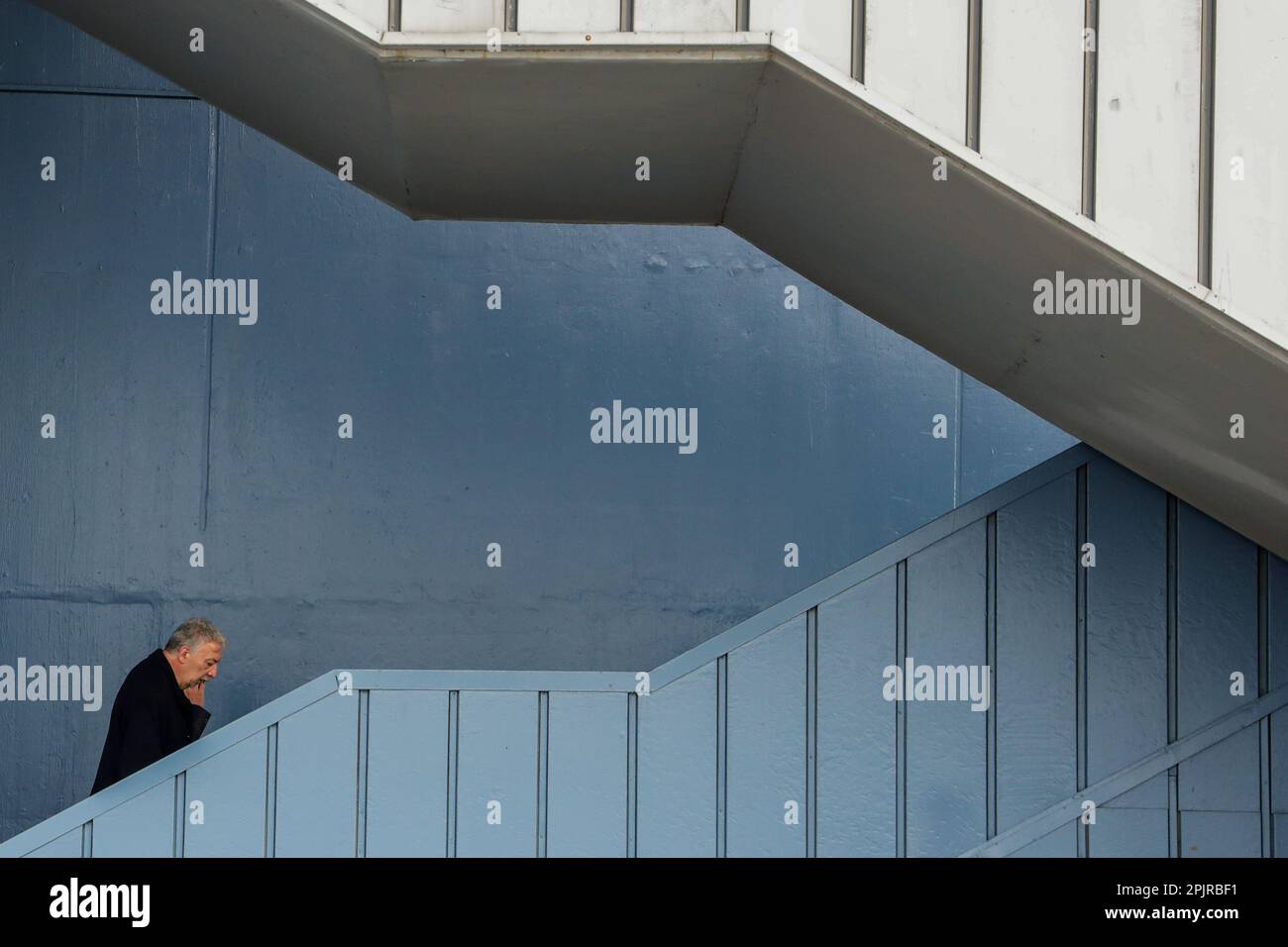 Istanbul, Istanbul, Turkey. 3rd Apr, 2023. A man walks on the stairs of ...