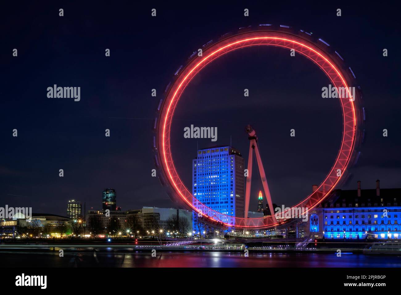 View of the London Eye at Night Stock Photo - Alamy