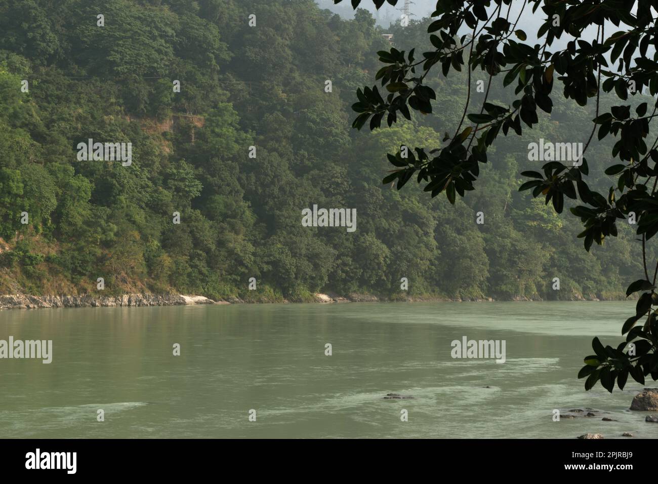 Closeup of river and mountain at rishikesh uttarakhand Stock Photo - Alamy