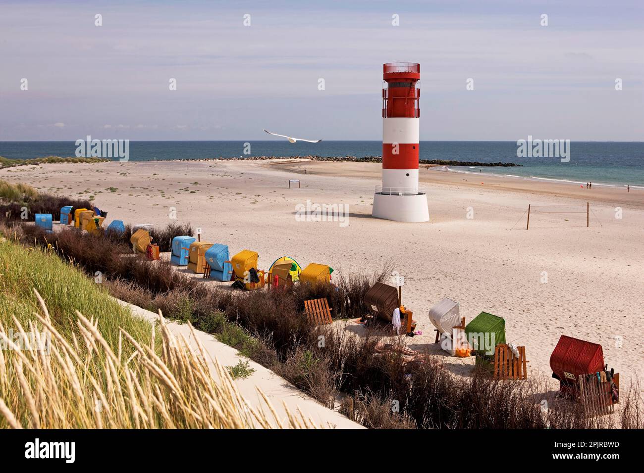 Beach chairs, south beach, bathing beach, Helgoland lighthouse dune ...