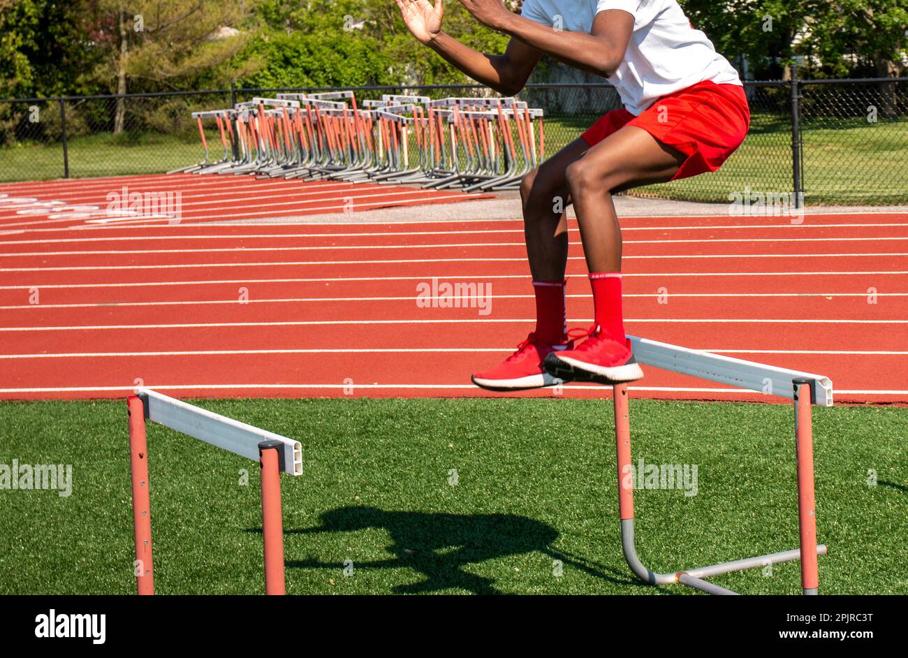 Hurdles On A Track Side View